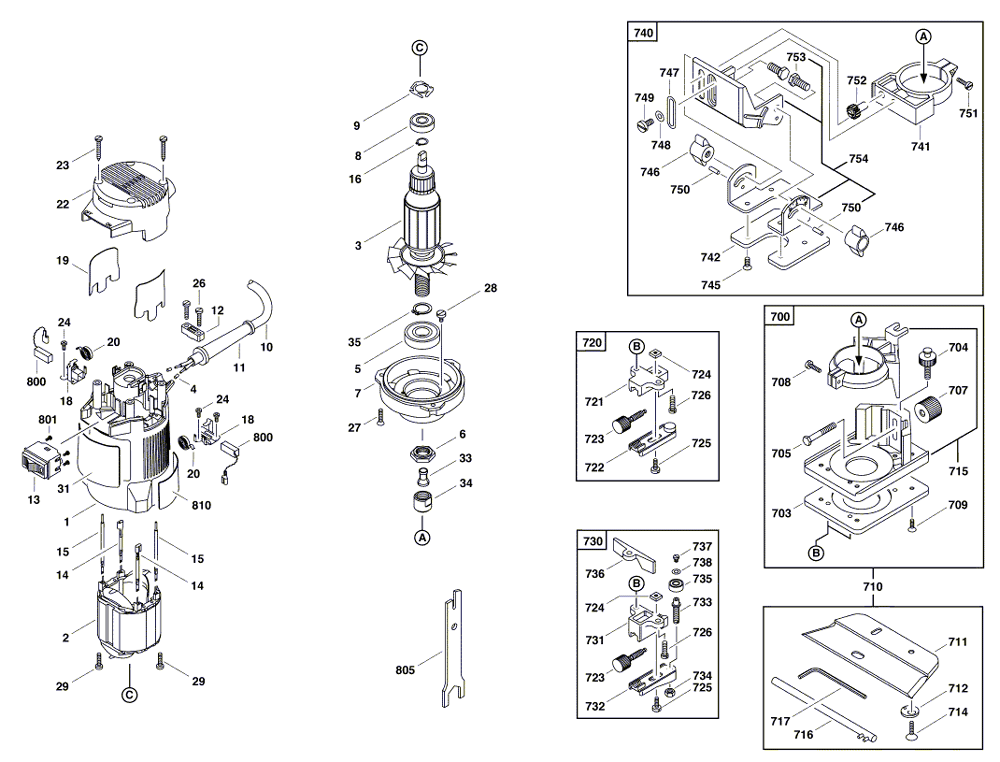 Bosch 1608-(0601608034) Parts List | Bosch 1608-(0601608034) Repair ...