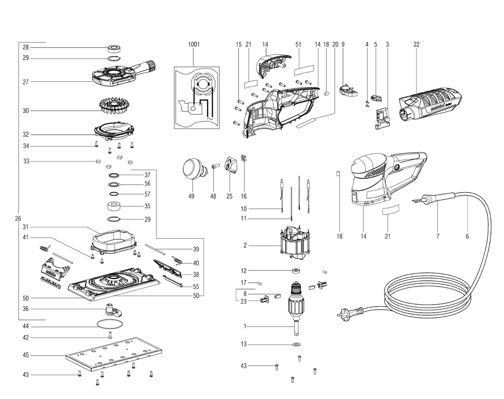 Buy Metabo SRE4351-(11351420) Replacement Tool Parts | Metabo SRE4351 ...