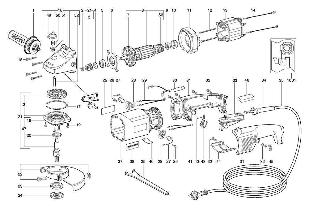 Metabo W14-125Ergo-(06250420) Parts List | Metabo W14-125Ergo-(06250420 ...