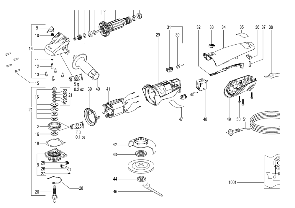 Metabo W8 115 Quick Parts Diagram Metabo W8-100-(00258310) P