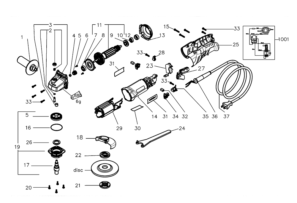 Metabo WE1450-125RT-(00680310) Parts List | Metabo WE1450-125RT ...